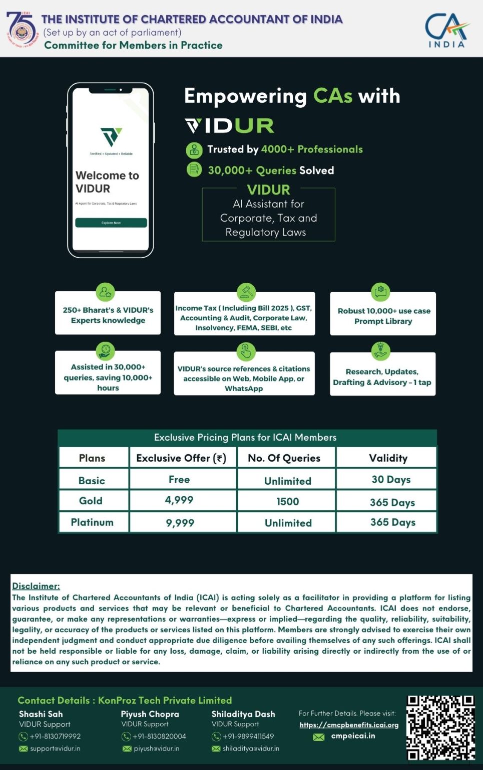 VIDUR – CMP Benefits